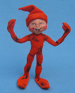 Annalee 5" Orange Spider Web Elf - Mint - 2004 - 329704