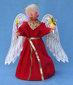 Annalee 10" Tree Top Angel in Red Gown - Mint - 1995-1996 - 727495