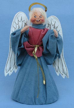 Annalee 10" Tree Top Angel in Blue and Mauve - Mint - 1997 - 727797