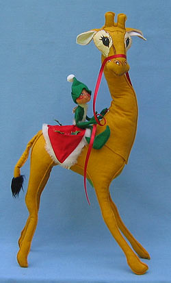 Annalee 22" Giraffe with 10" Elf - Mint - 1981-1982 - R280-81